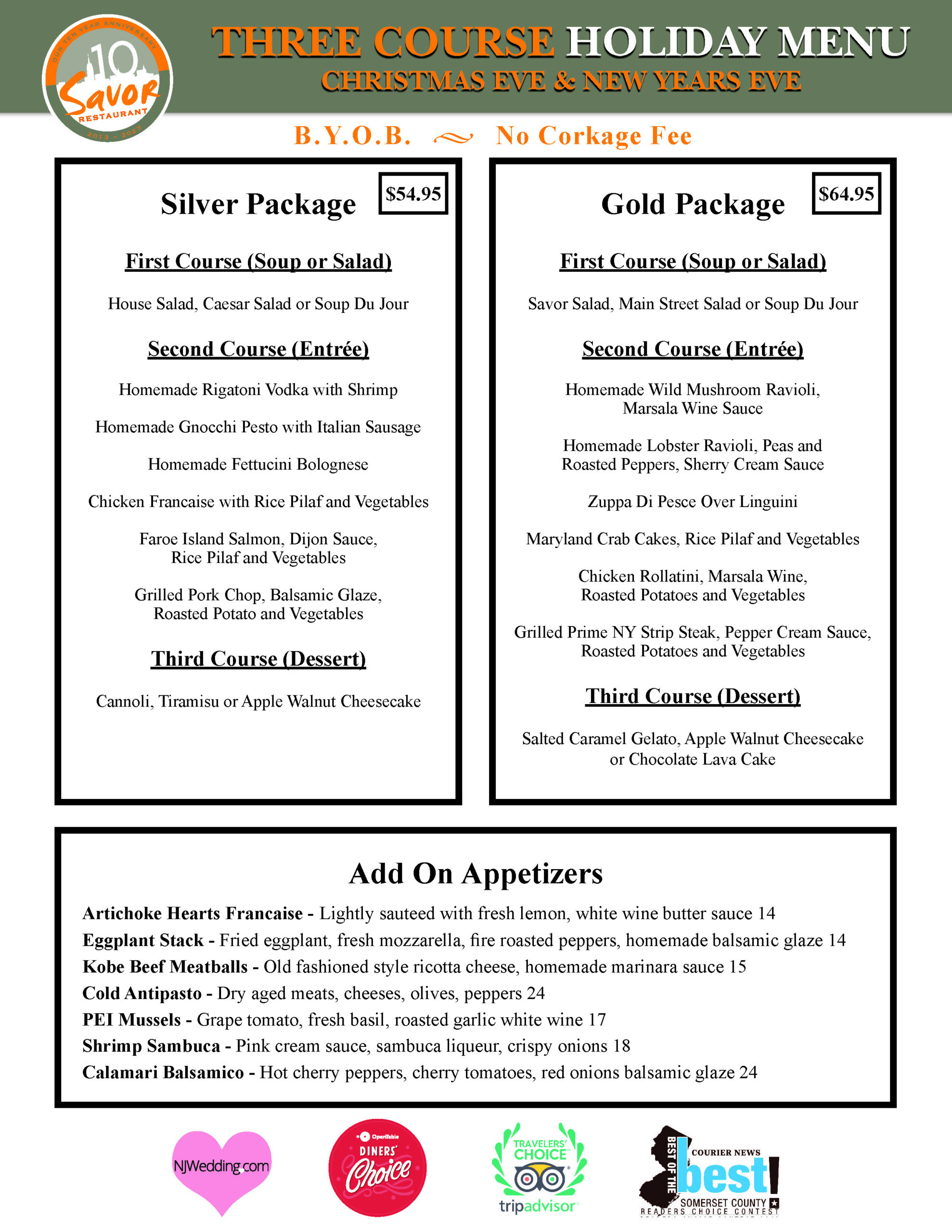 Savor Restaurant | Somerville NJ | Voted Best BYOB | Open Daily